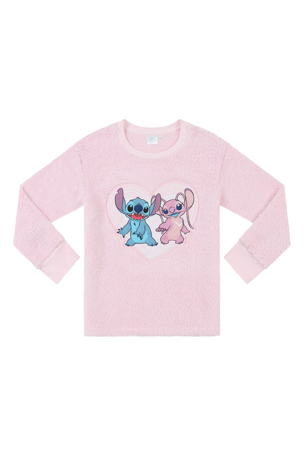Girls Disney Lilo And Stitch Angel Pyjamas Pink Luxury Fleece Long PJs