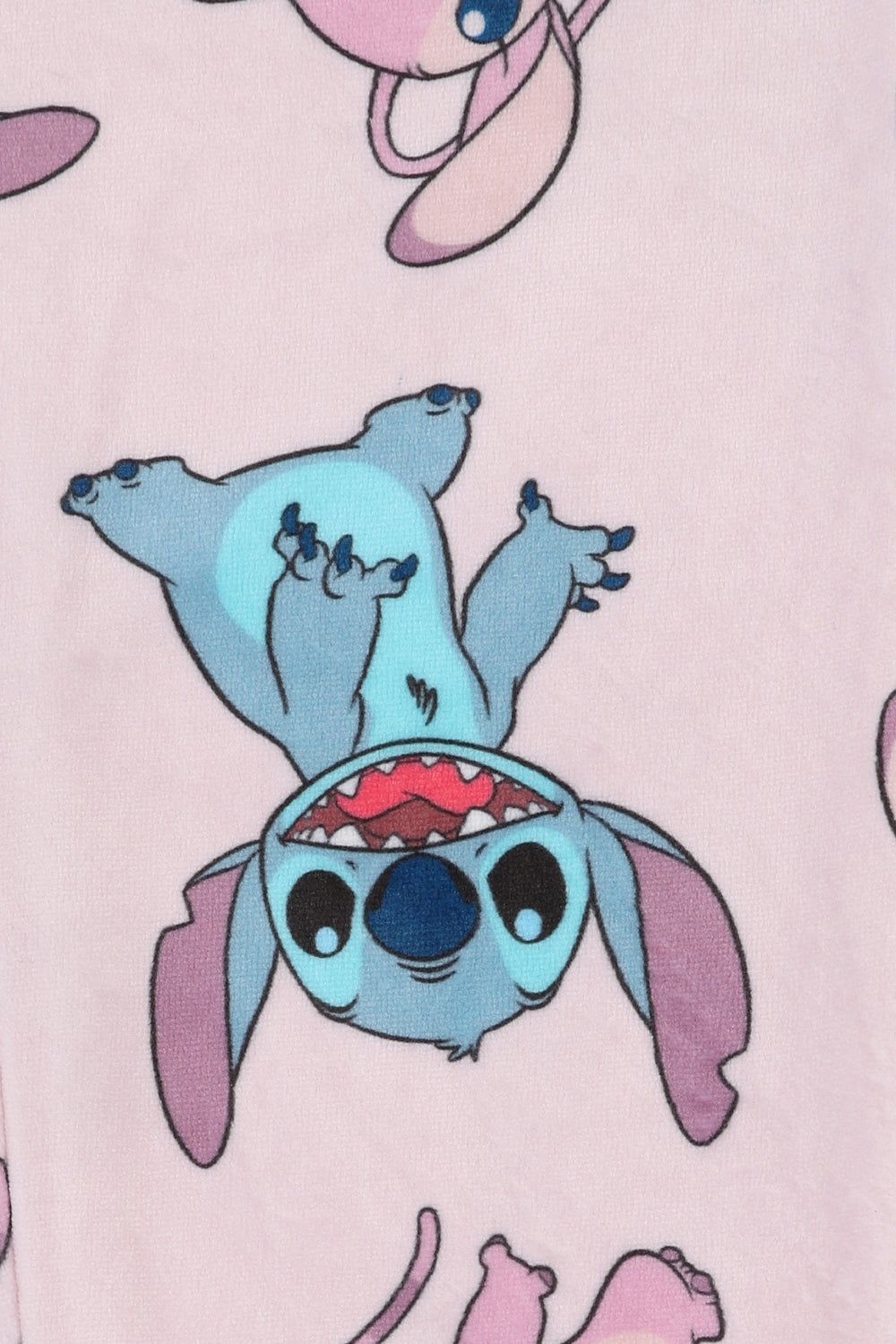 Girls Disney Lilo And Stitch Angel Pyjamas Pink Luxury Fleece Long PJs