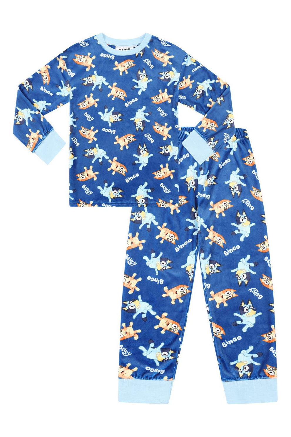 Boys Bluey Pyjamas Blue Luxury Fleece Long PJs