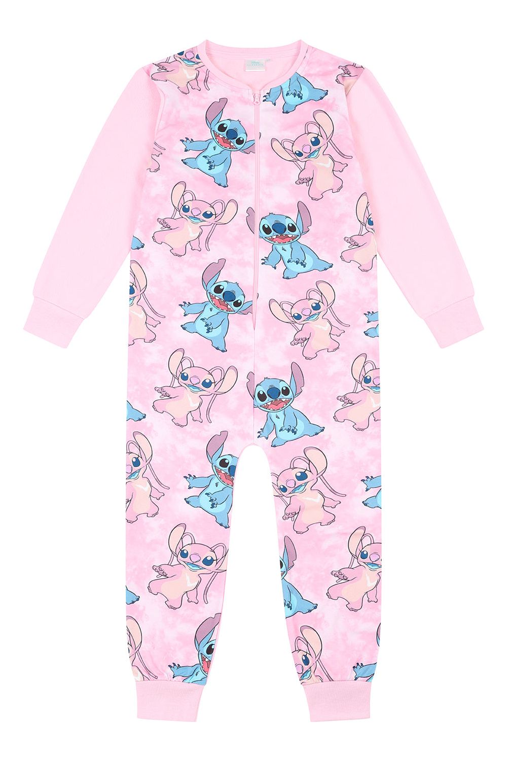 Disney Girls Lilo and Stitch Stitch & Angel Pink Fleece Sleepsuit Kids