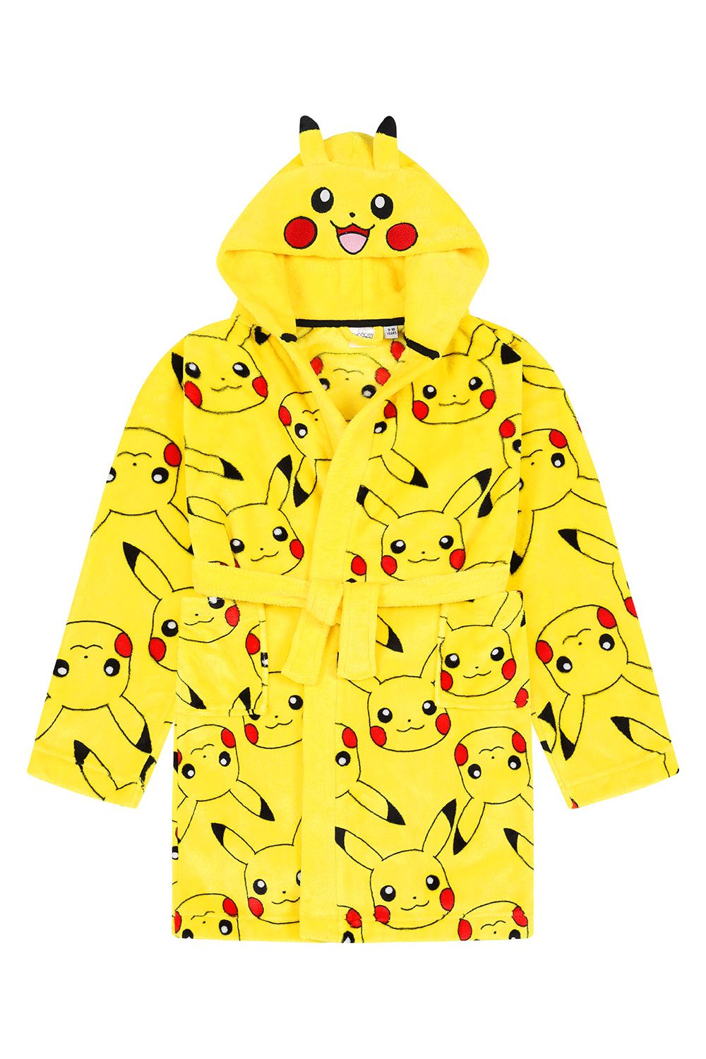 Kids Pokemon Boys Girls Pikachu Dressing Gown Fleece Hooded Robe