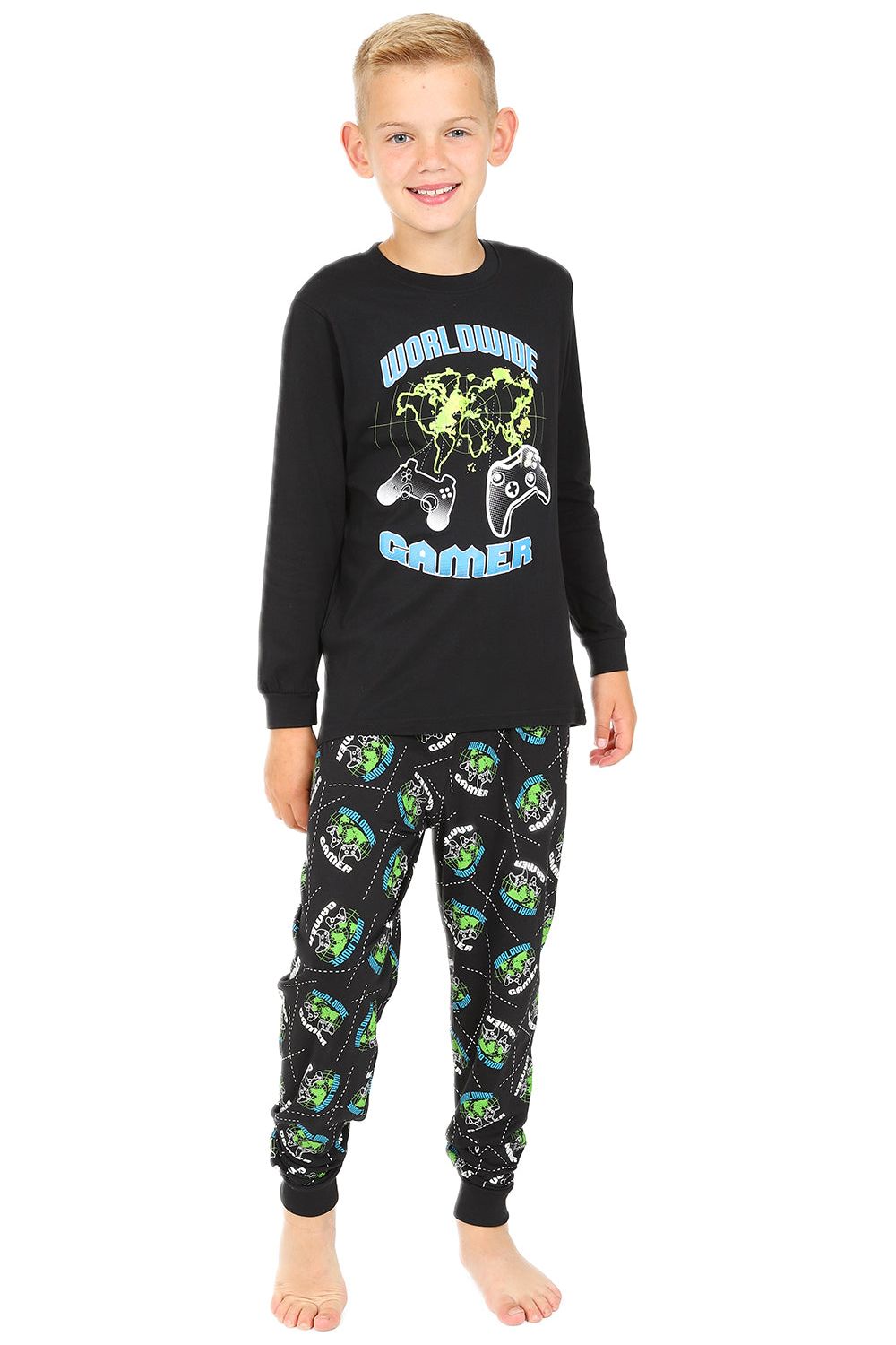 Boys World Wide Gamer Pyjamas Boys Long PJs