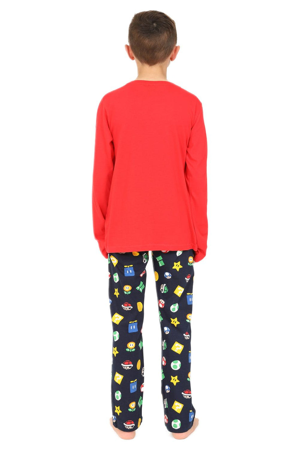 Boys Nintendo Super Mario and Luigi Pyjamas Black and Red Long PJs