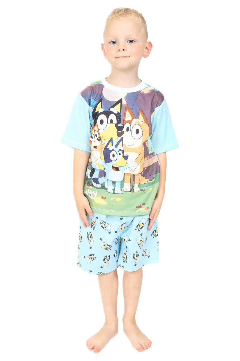 Kids Bluey and Bingo Pyjamas Blue Short PJs