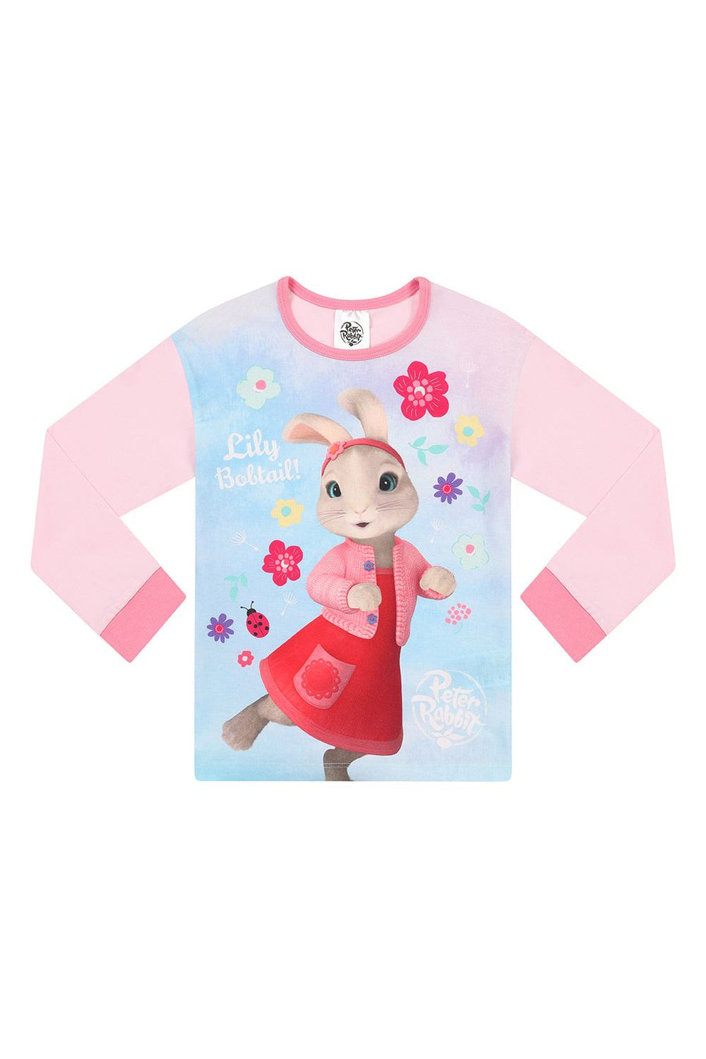 Girls Peter Rabbit Lily Bobtail Pyjamas Pink Long PJs