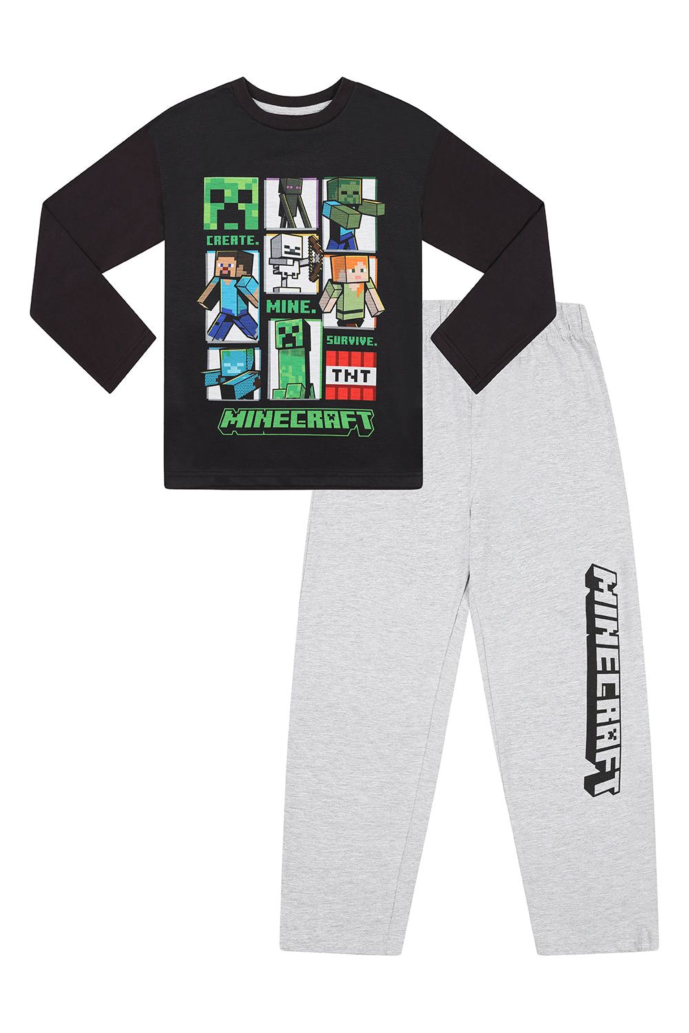 Minecraft Boys Girls Long Gaming Kids Pyjama Set