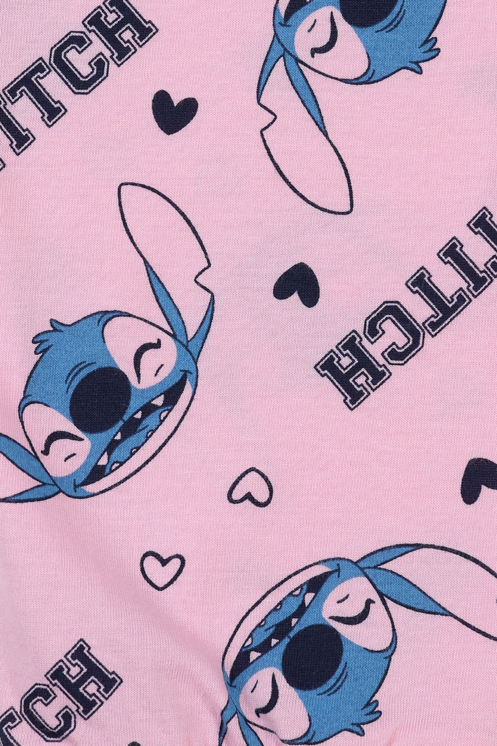 Girls Disney Lilo And Stitch Angel Pyjamas Pink and White Long PJs