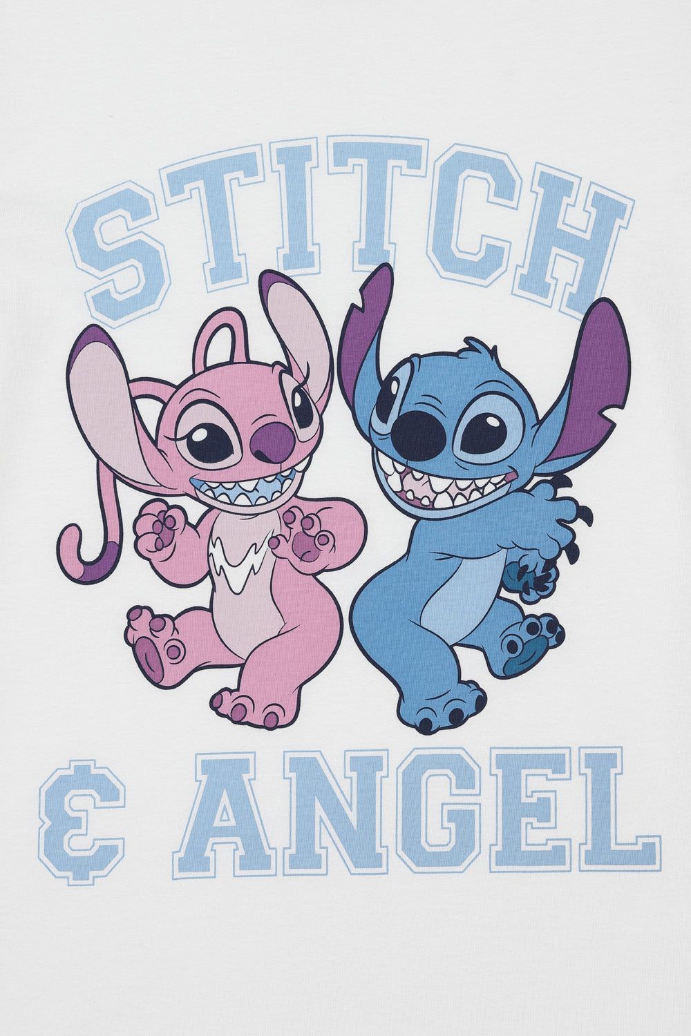 Girls Disney Lilo And Stitch Angel Pyjamas Pink and White Long PJs