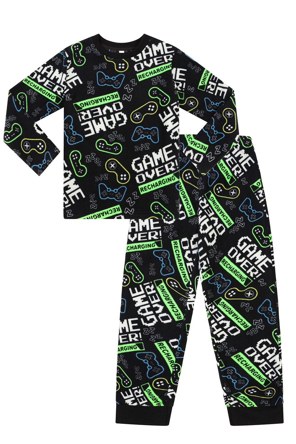 Boys Game Over Gaming Fleece Twosie Long Pyjama