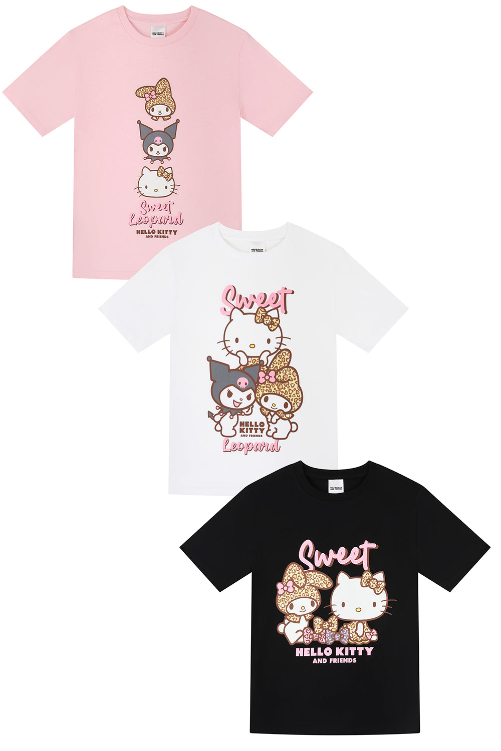 Girls Hello Kitty 3 Pack T-Shirts Multipack