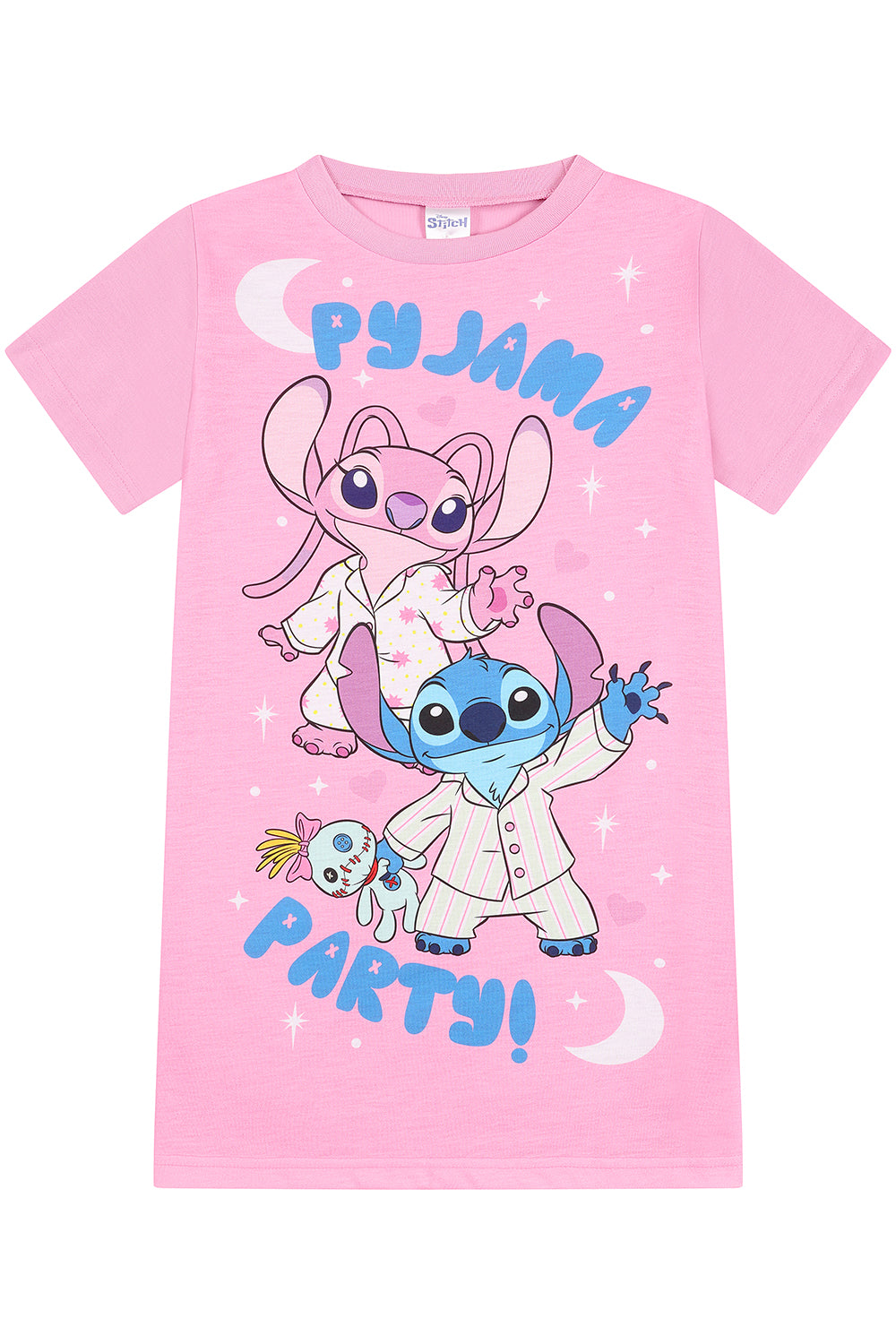 Girls Disney Stitch And Angel Pyjama Party, Lilo and Stitch Nightie Ni