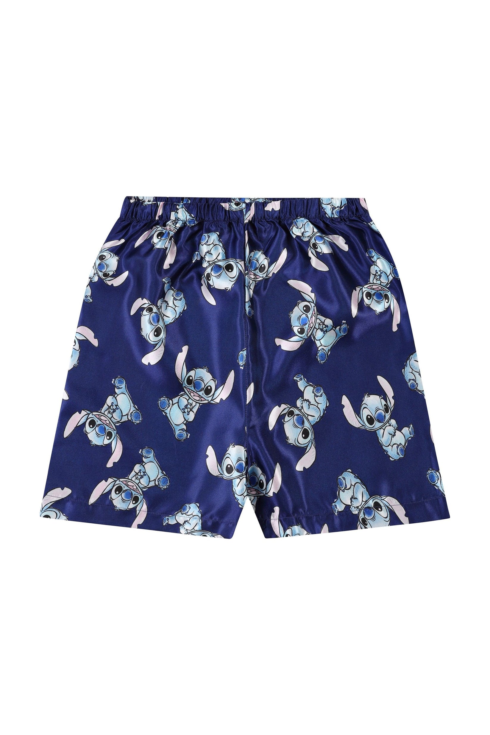 Disney Lilo and Stitch Pyjamas Navy Satin Short PJs
