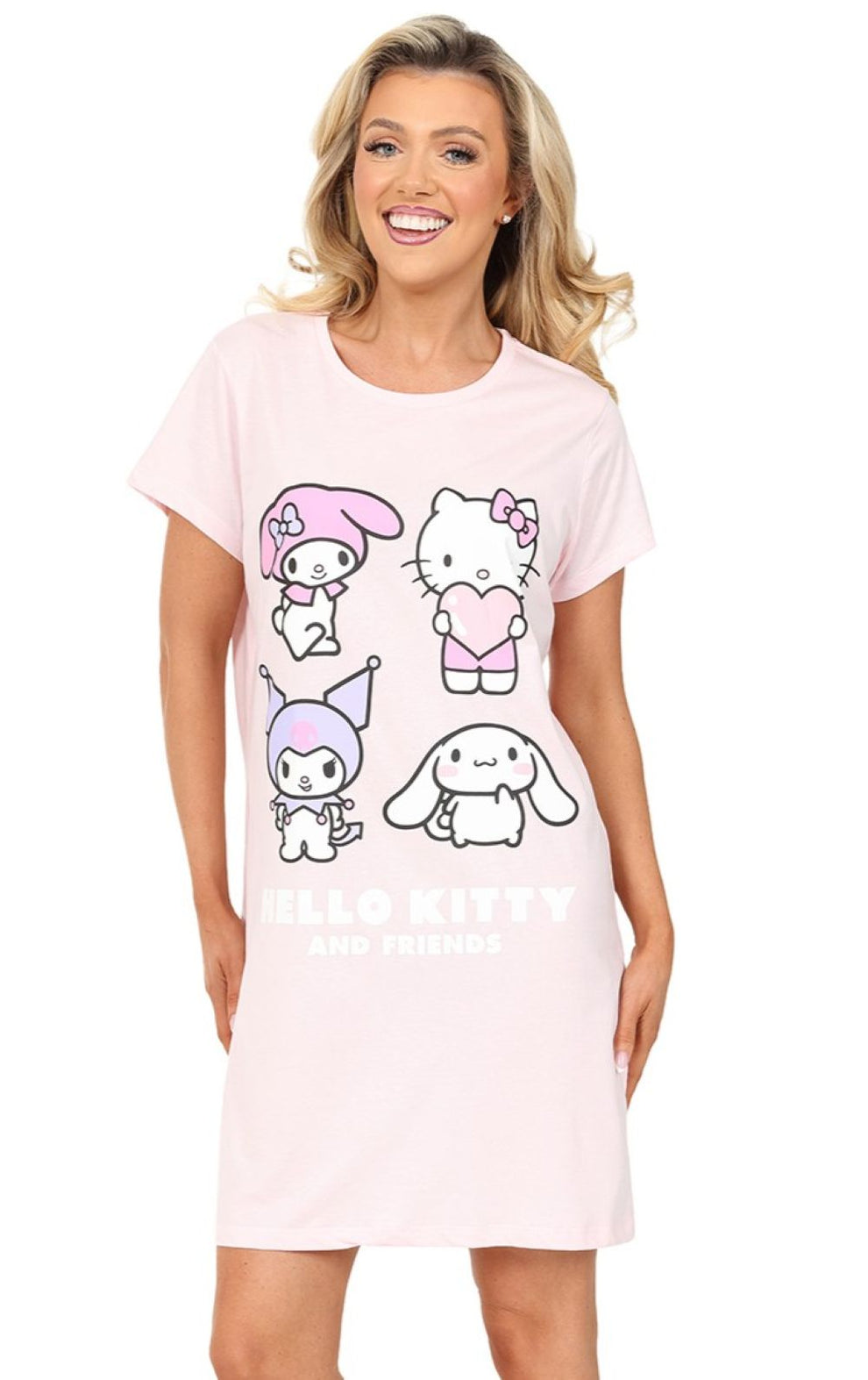 Womens Hello Kitty Pink Nightie Nightdress