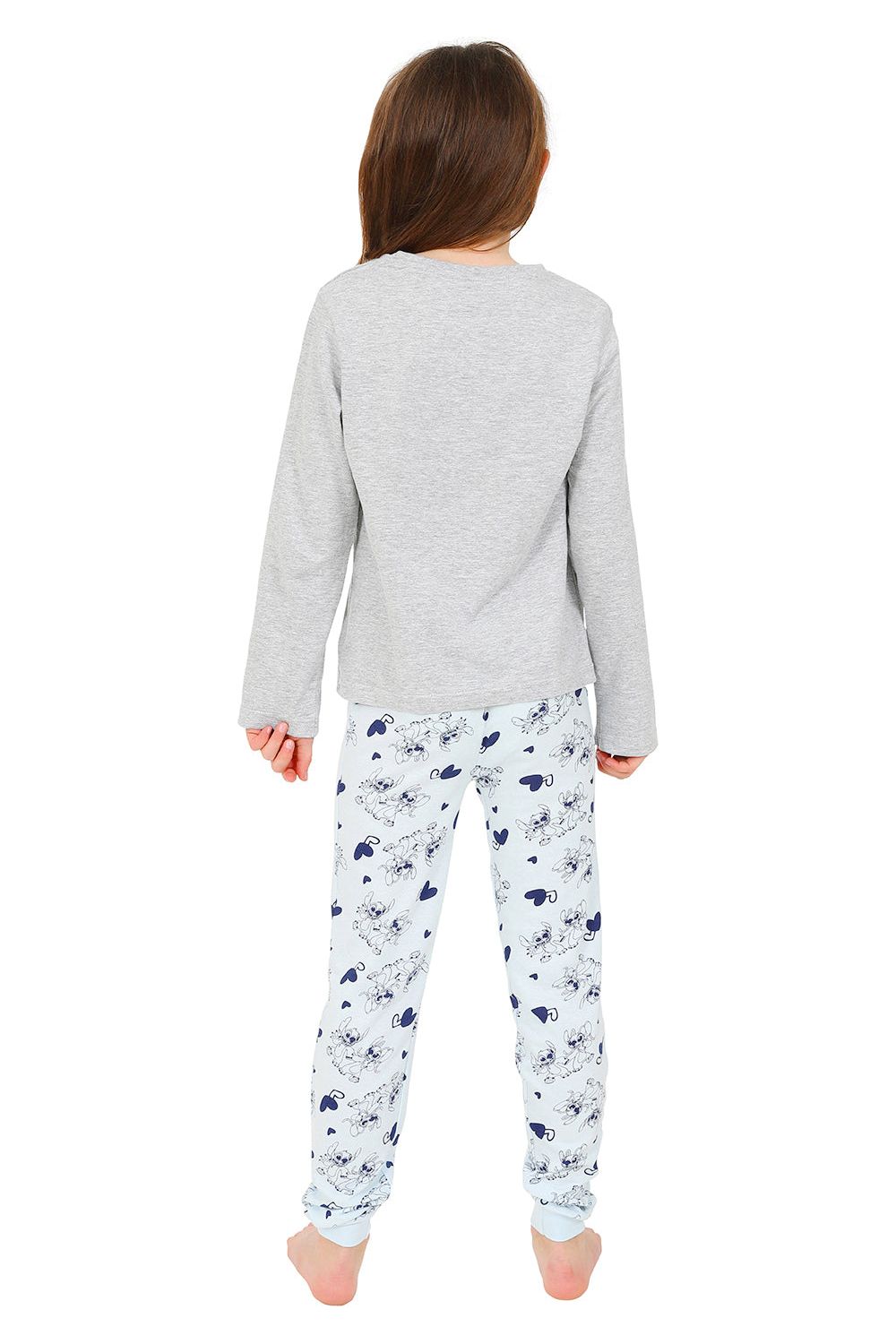 Girls Disney Lilo and Stitch Angel Pyjamas Grey Long PJs