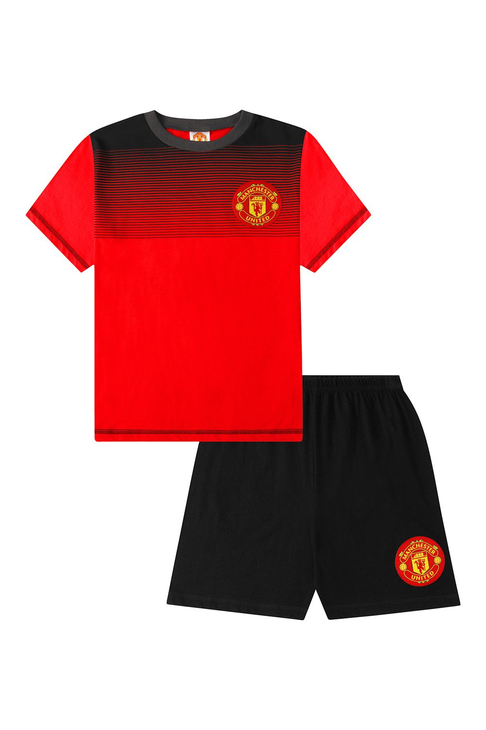 Boys Manchester United FC Pyjamas Black Short PJs