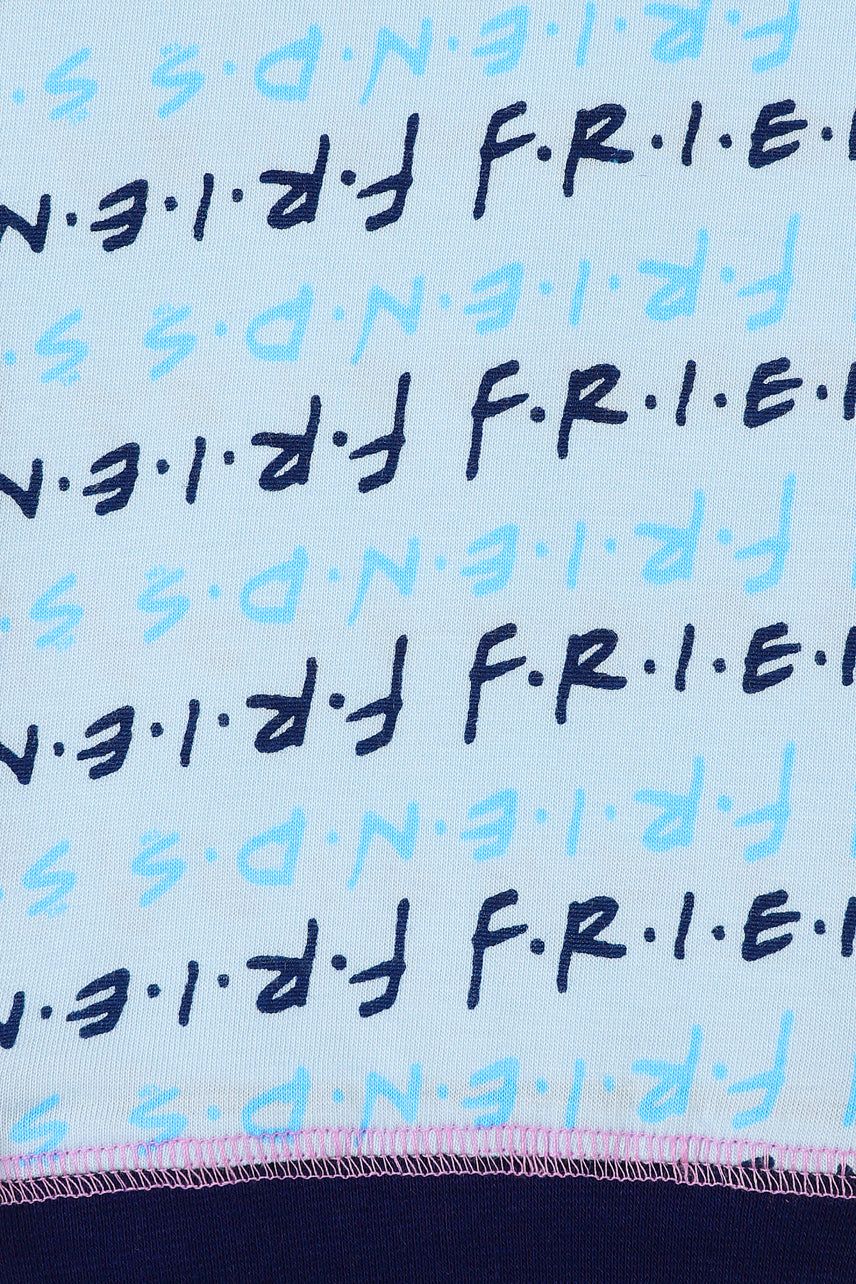 FRIENDS Central Perk Pyjamas for Girls Cafe TV Show Kids PJ Set Blue