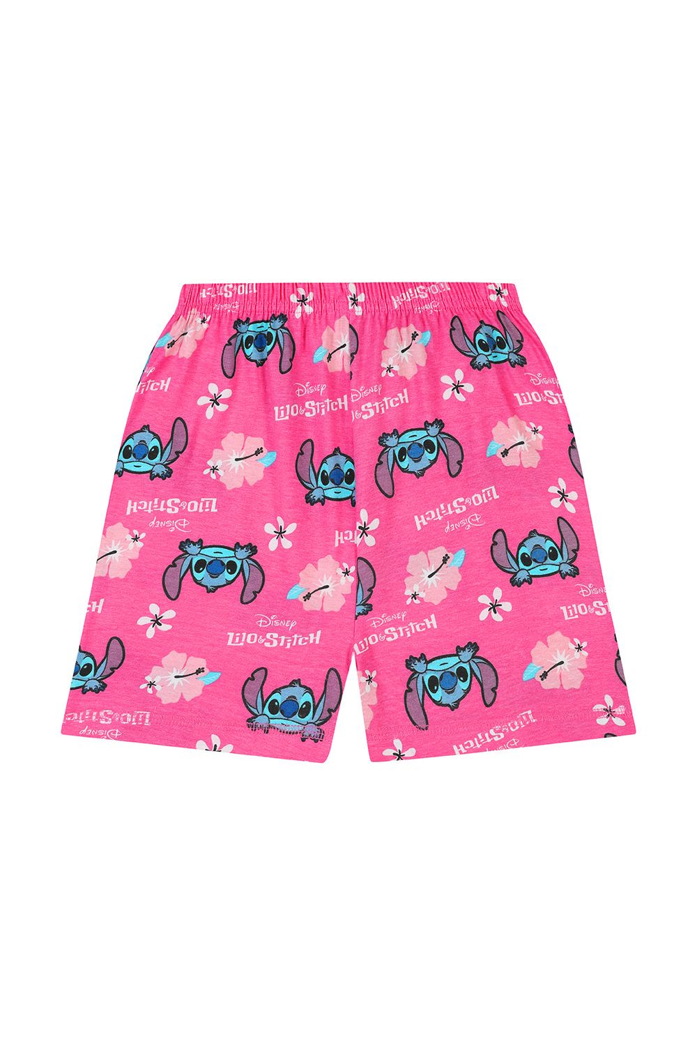 Girls Disney Lilo and Stitch Stay Weird Pyjamas White and Pink Short P