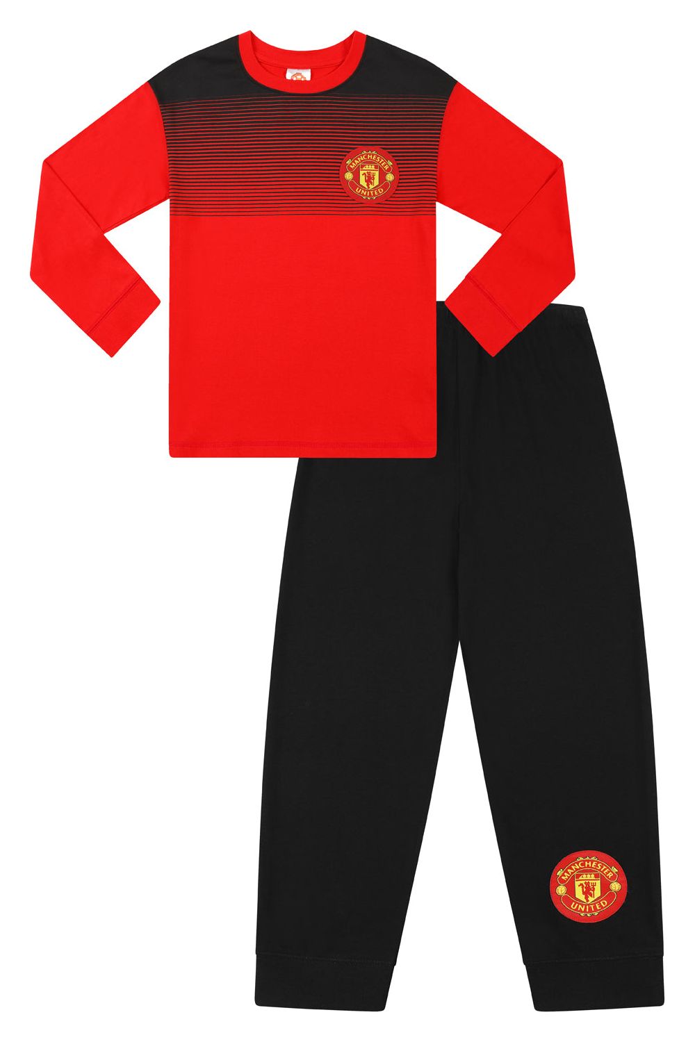Manchester United FC Boys Red Black Long Pyjamas