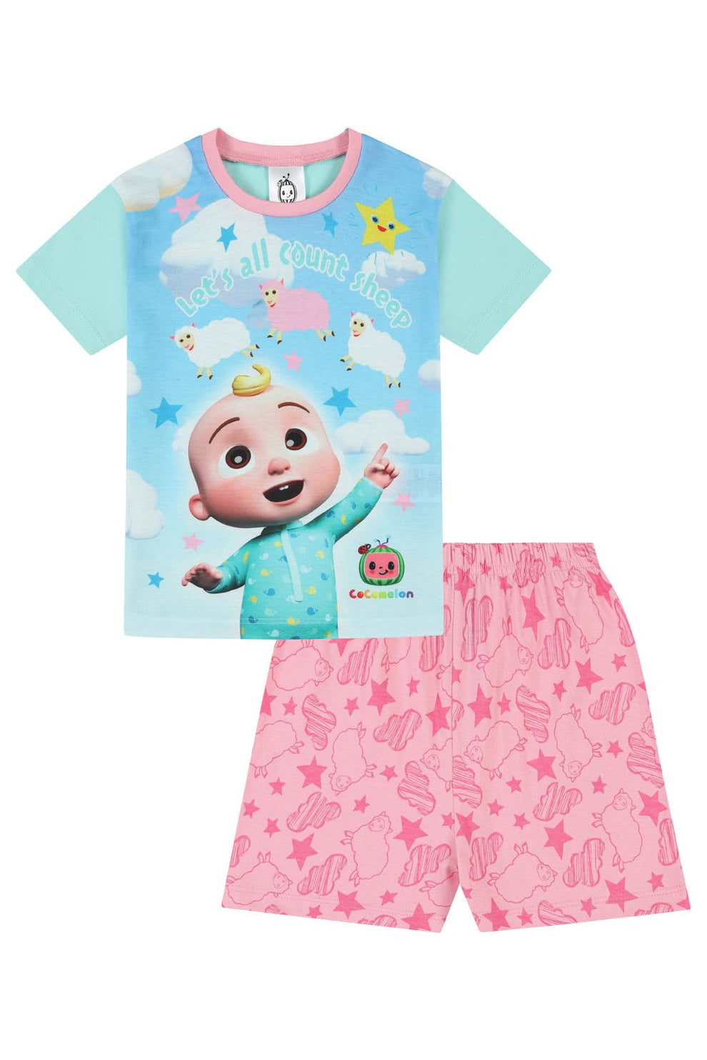 Girls Cocomelon Nursery Rhymes Pyjamas Let's All Count Sheep Short PJs